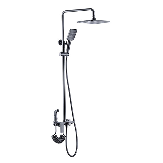 DG04545 Small Plane Grade 4, Square Exposed 3-Way Shower Mixer Set – R